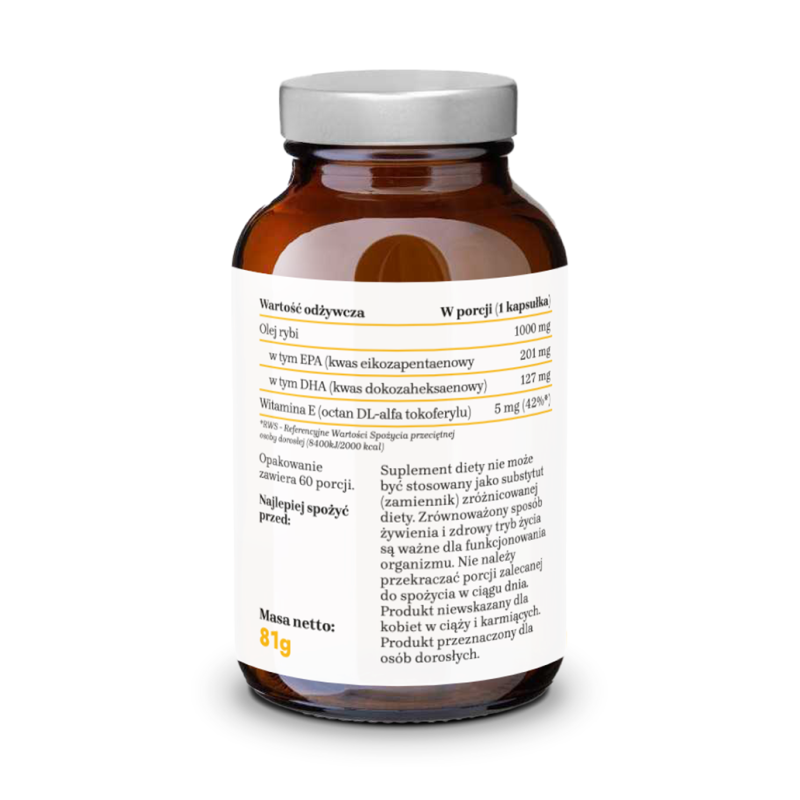 Na Zdrowie Omega 3 DHA EPA 60 kaps | Sklep internetowy Słodkie Zdrowie